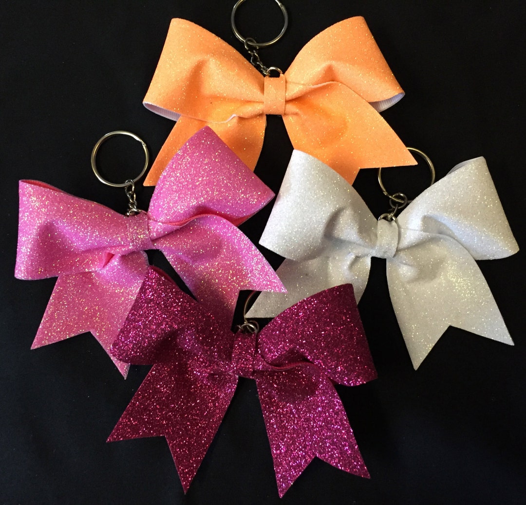 Custom Glitter Keychain Bows - Etsy