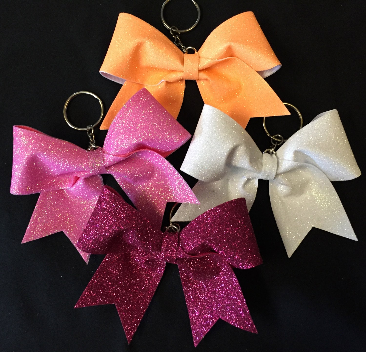 Custom Glitter Keychain Bows - Etsy