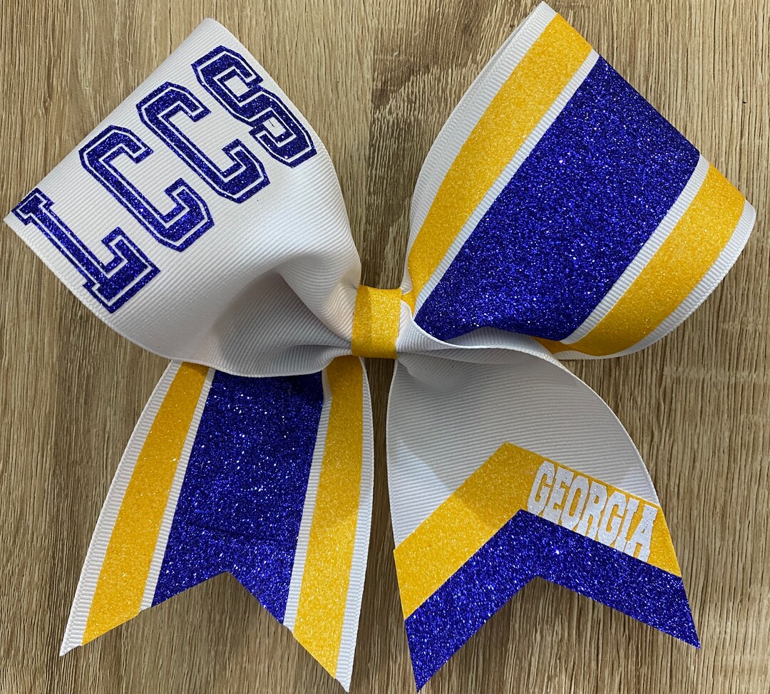 Custom Stripes and Tails Cheer Cheerleading Bow - Etsy