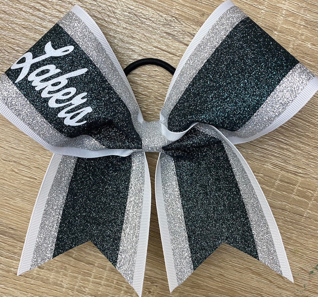 Custom Glitter on Ribbon Layered Cheer Cheerleading Bow - Etsy