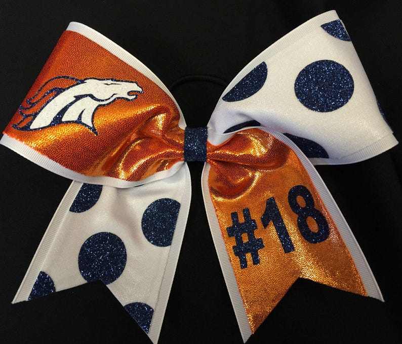 Custom Glitter Polka Dot Cheer Bow | Etsy