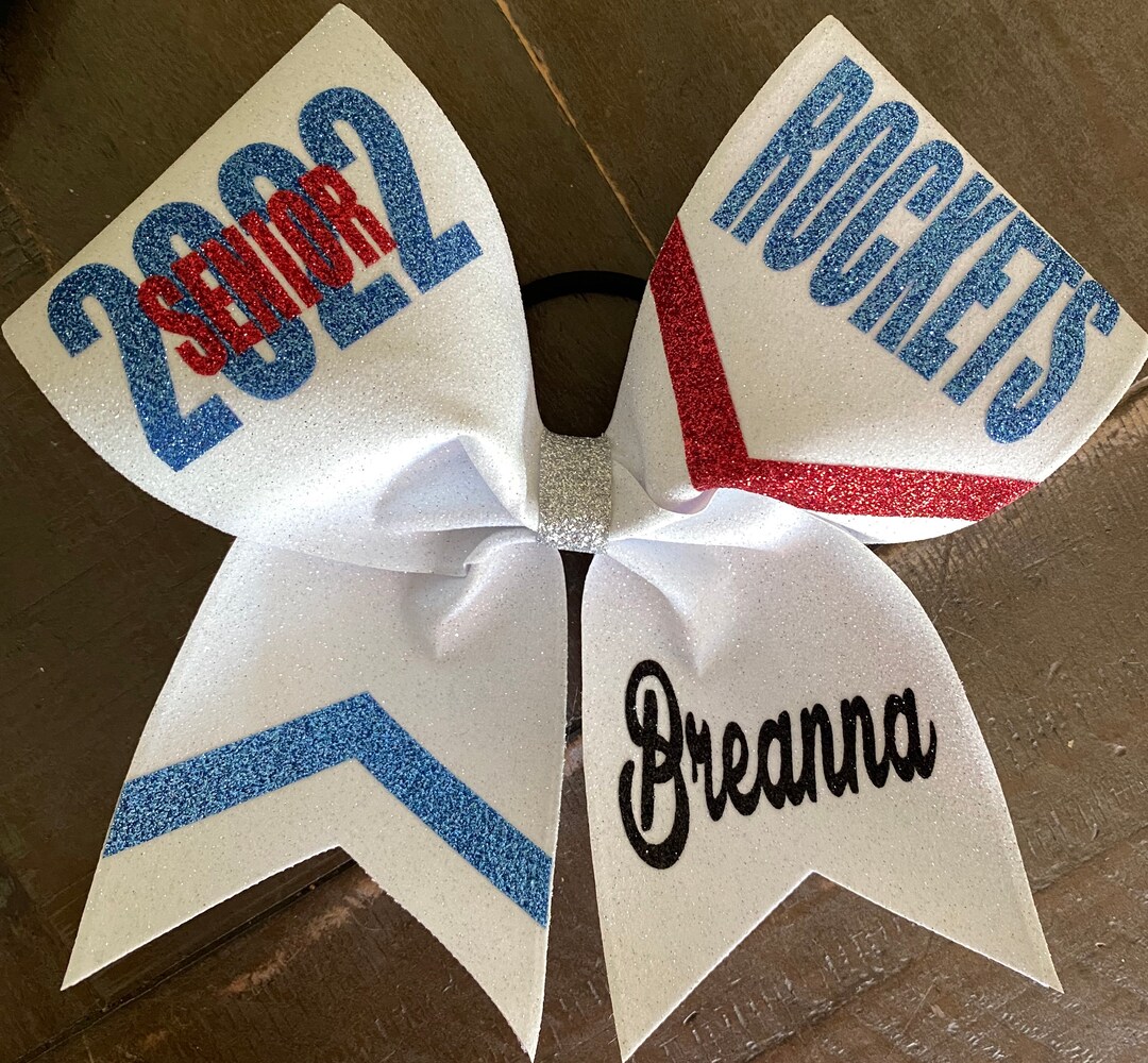 Custom Glitter Senior Cheer Bow Cheerleading Bows - Etsy