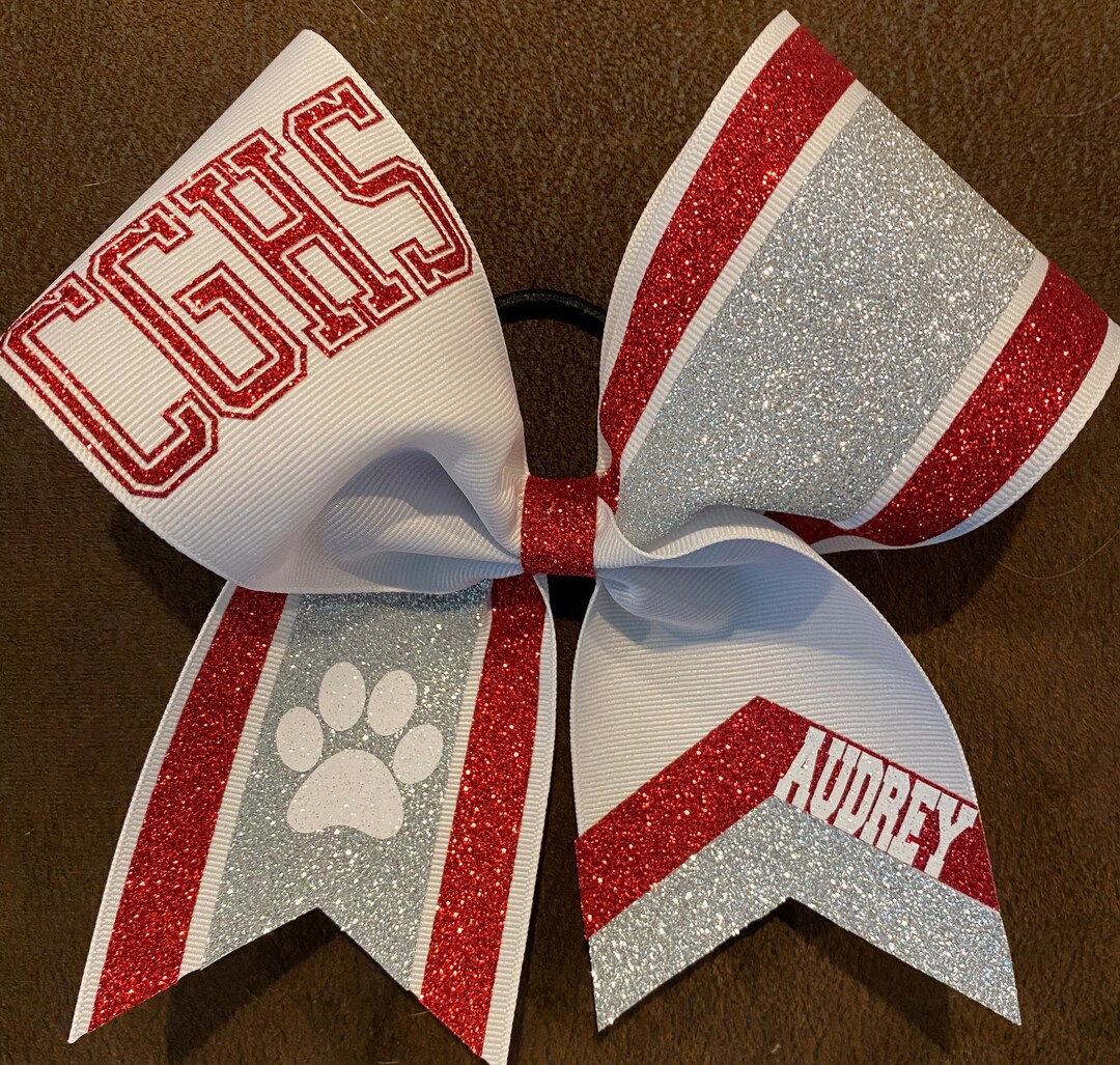 Custom Stripes and Tails Cheer Cheerleading Bow - Etsy
