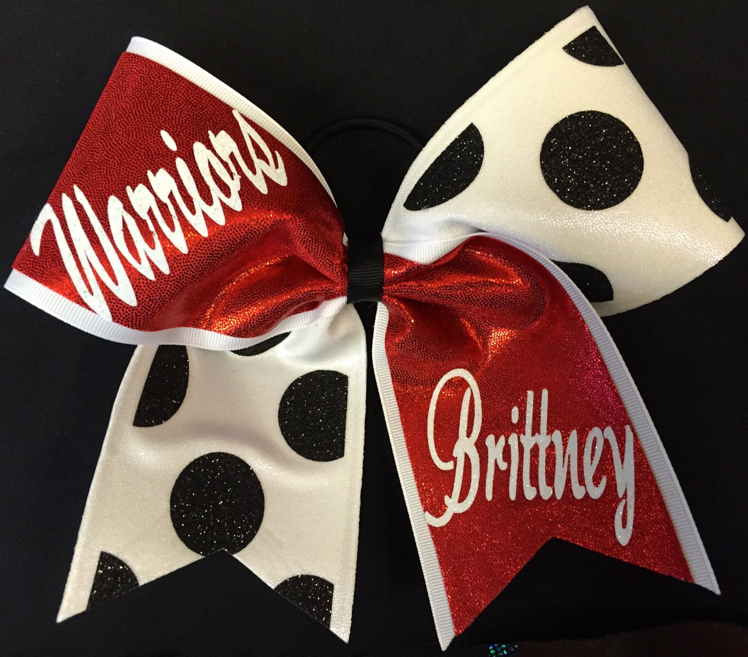 Custom Glitter Polka Dot Cheer Bow | Etsy