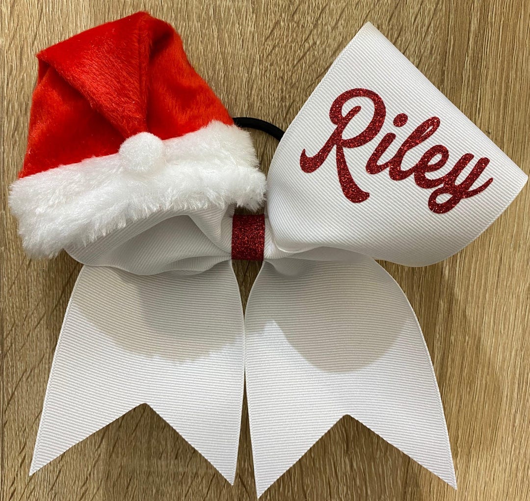 Holiday Christmas Santa Custom Grosgrain Cheer Cheerleading Bow - Etsy