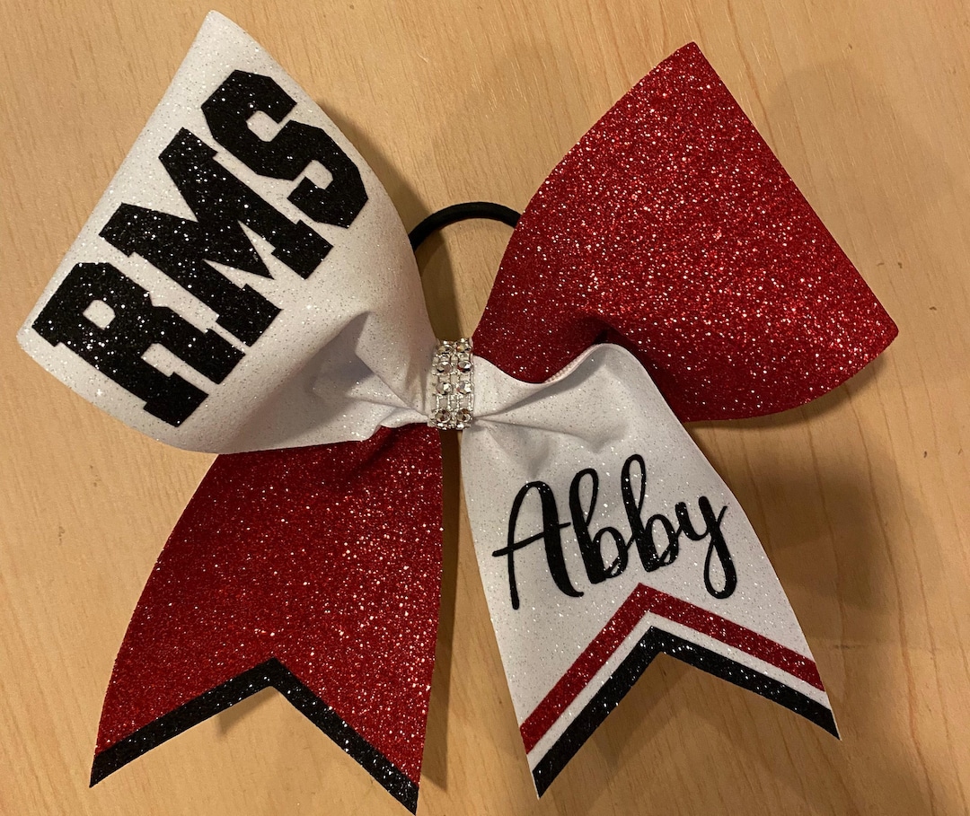 Custom Tick Tock Team Glitter Cheer Bow - Etsy