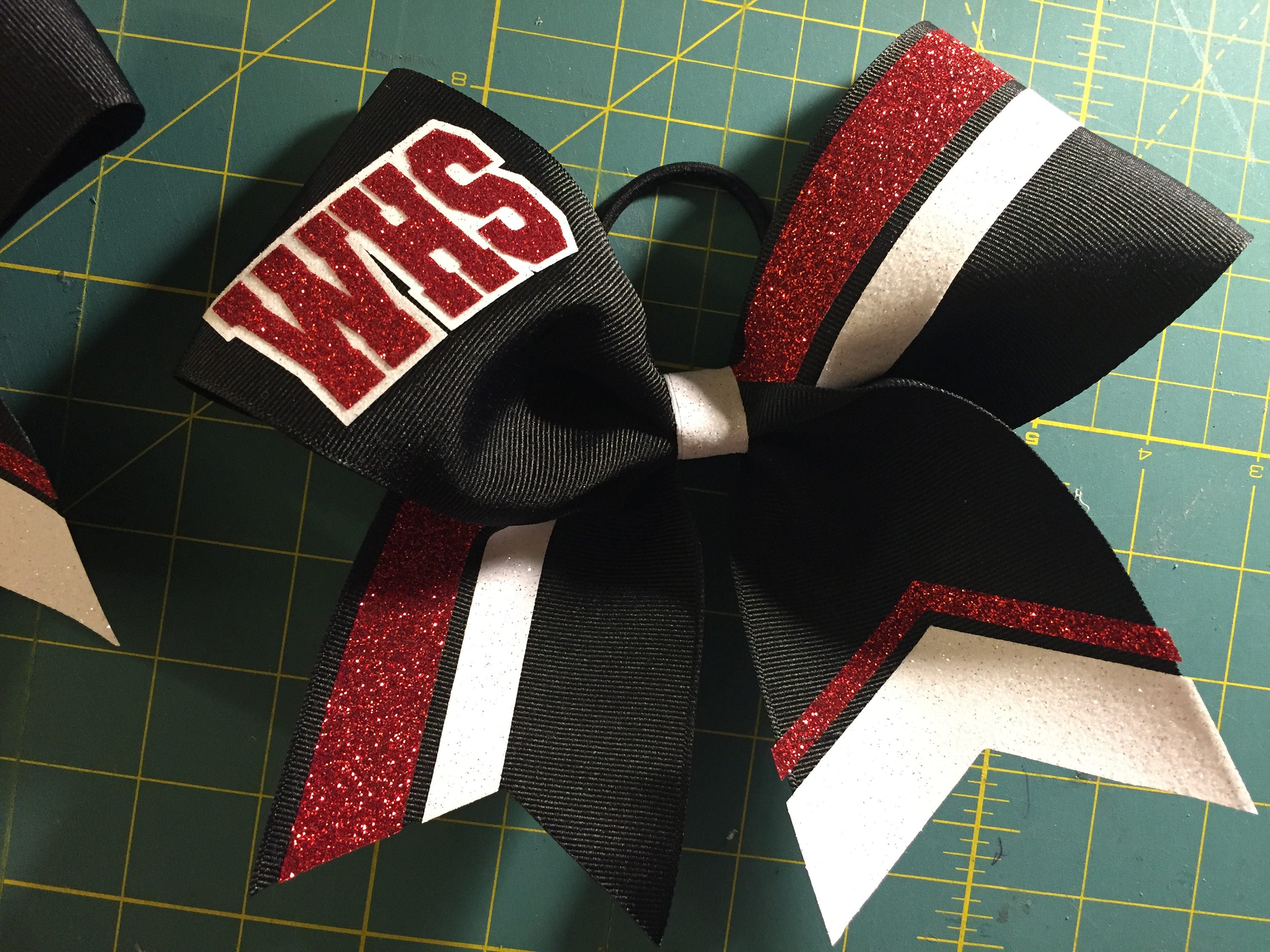 Stripes and Tails Custom Made Cheer Bow With Glitter - Etsy