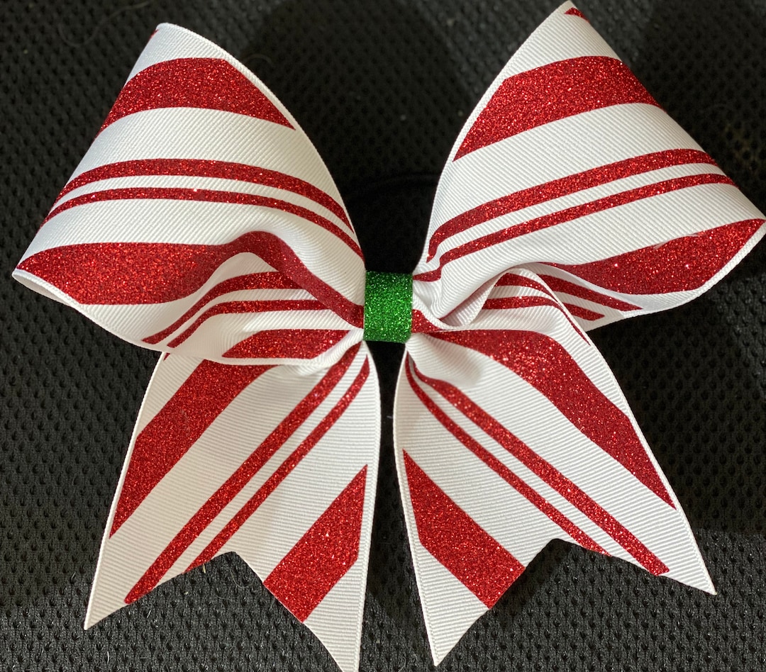 Holiday Christmas Candy Cane Custom Cheer Cheerleading Bow - Etsy
