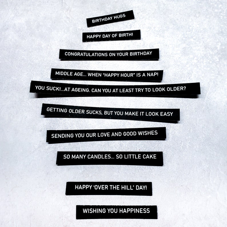 Printable Birthday Sentiment Strips Black and White - Etsy