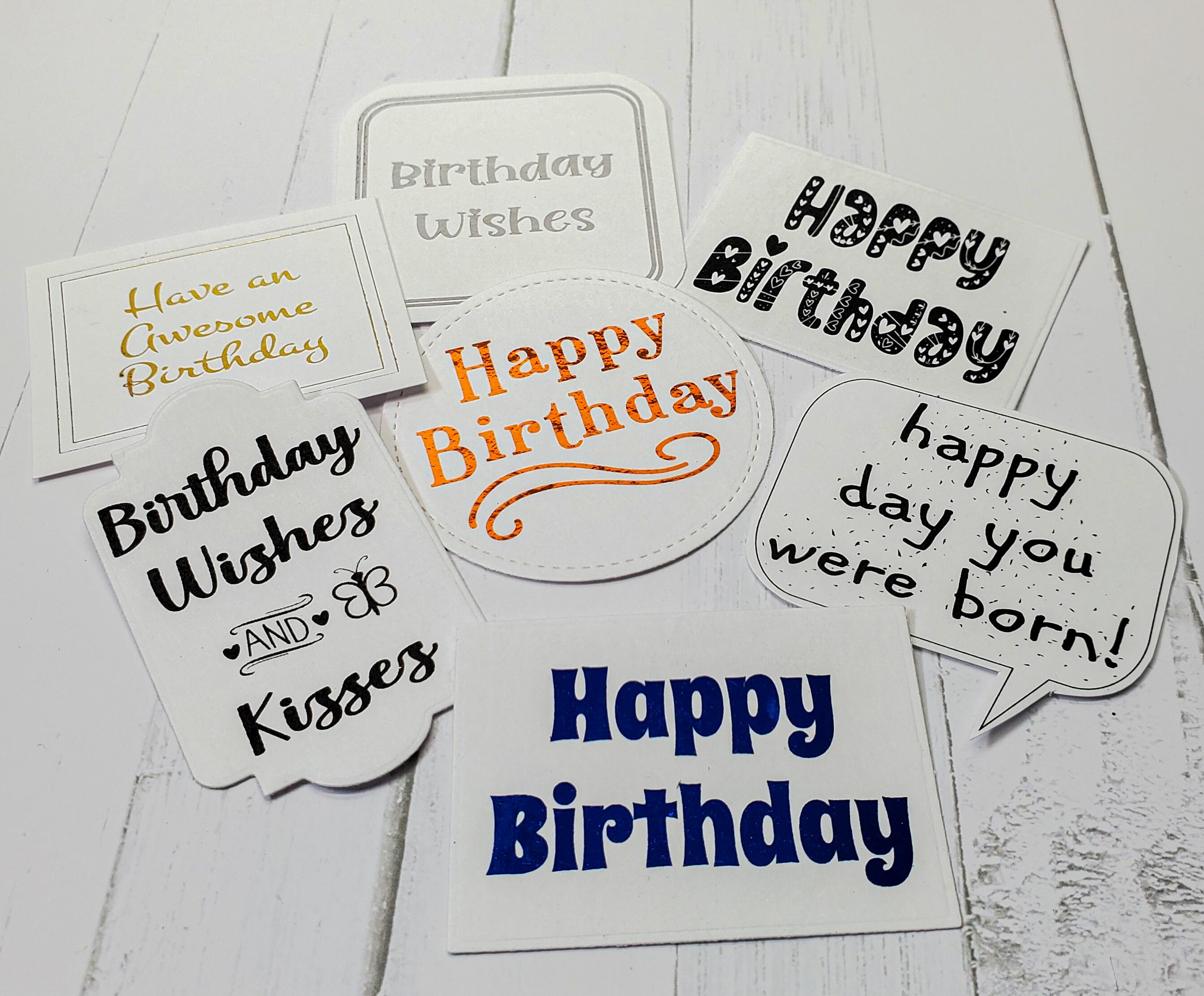 Birthday Printable Sentiment Shapes Birthday Sentiments for - Etsy