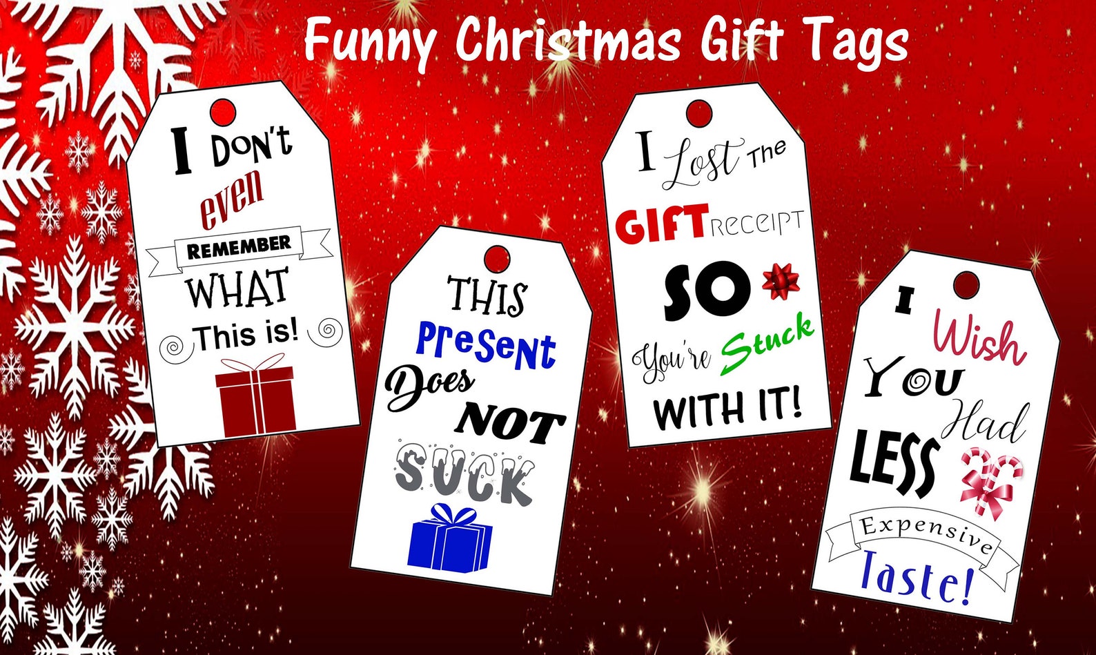 Printable Funny Christmas Gift Tags Digital Christmas Gift - Etsy