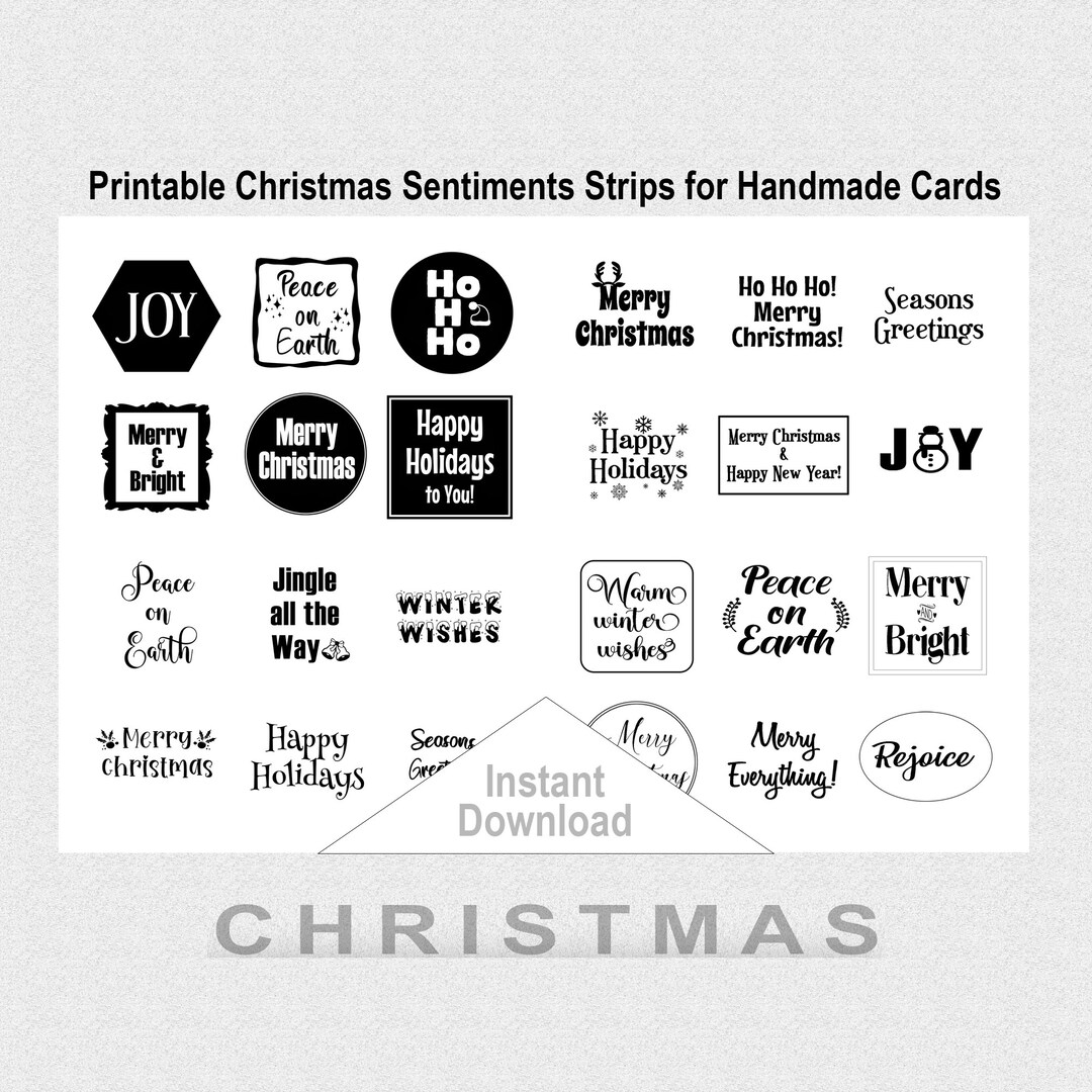 Christmas Printable Sentiments, Christmas Sentiments for Hand Made ...