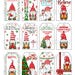 Christmas Gnome Gift Tags, Printable Gnome Gift Tags, Digital Christmas ...