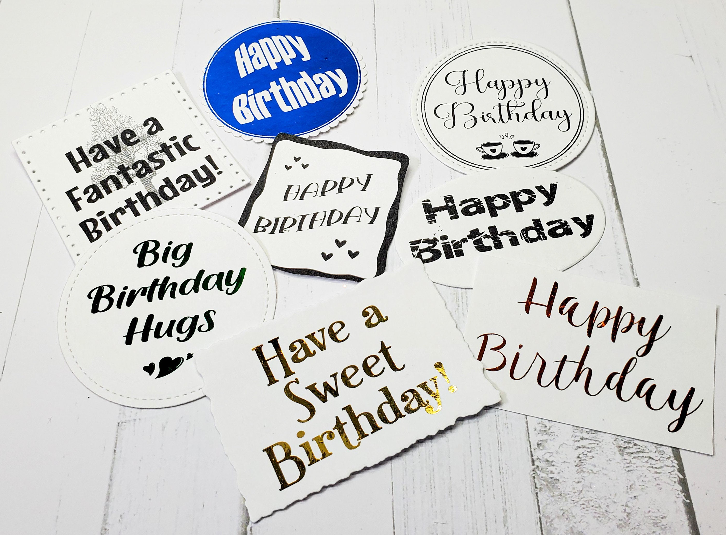 Birthday Printable Sentiment Shapes Birthday Sentiments for - Etsy