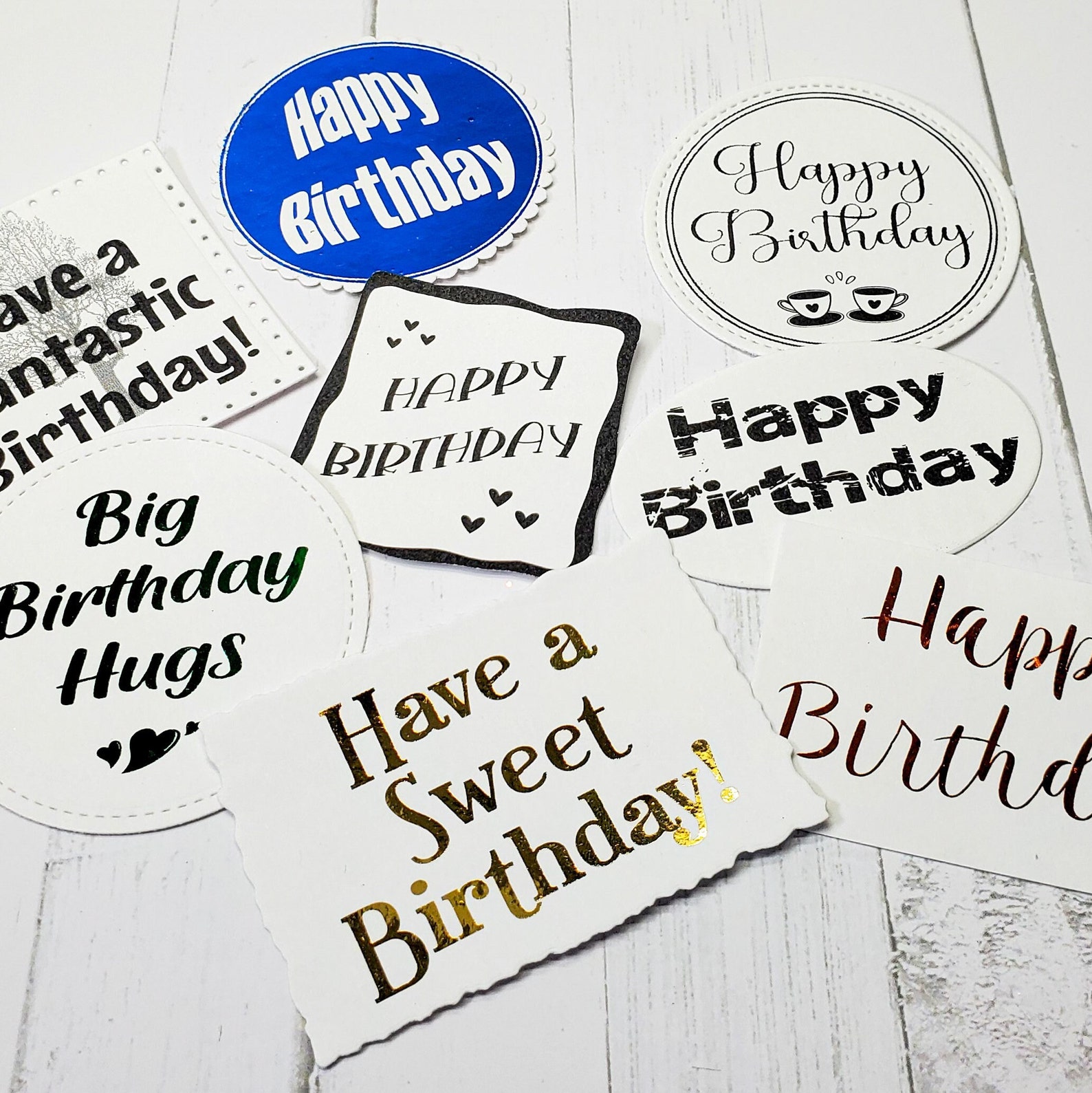 Birthday Printable Sentiment Shapes, Birthday Sentiments for Hand Made ...
