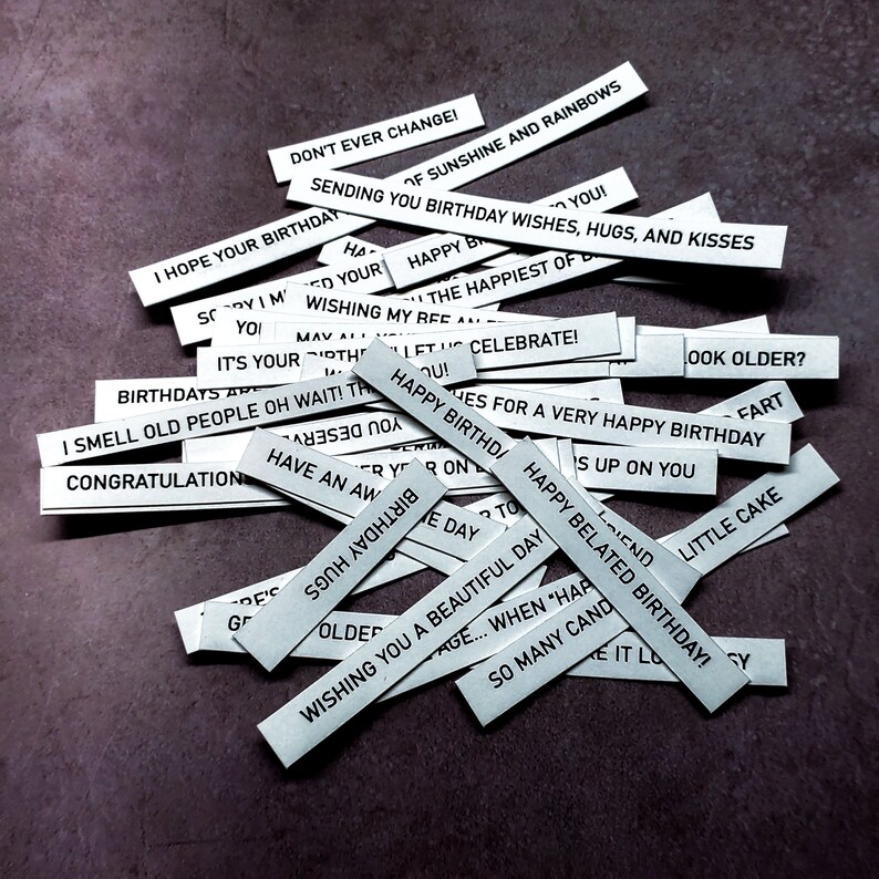 Printable Birthday Sentiment Strips Black and White - Etsy