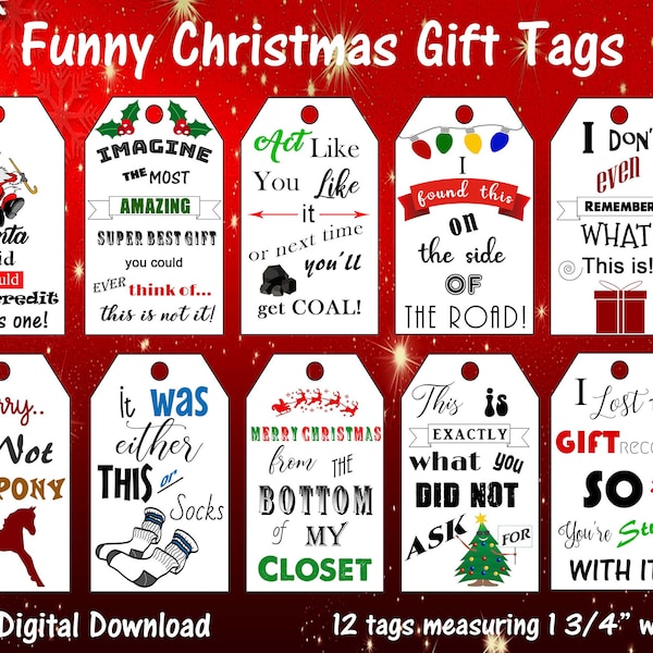 Funny Christmas Tags - Etsy