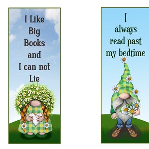 Printable Gnome Bookmarks Book Nerds Book Lovers Reading | Etsy