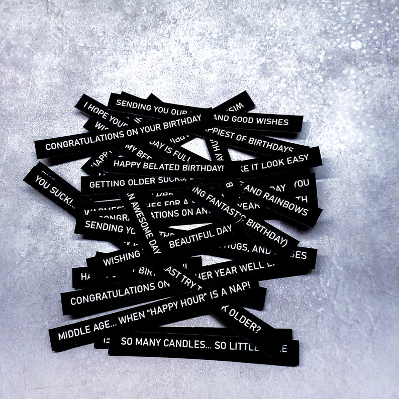 Printable Birthday Sentiment Strips Black and White - Etsy