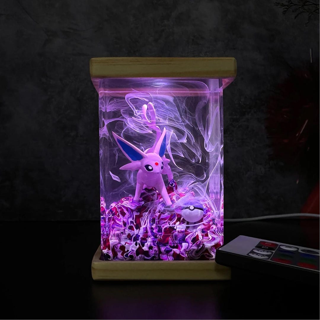 Pokemon Espeon Epoxy Resin Lamp, Night Light - Etsy