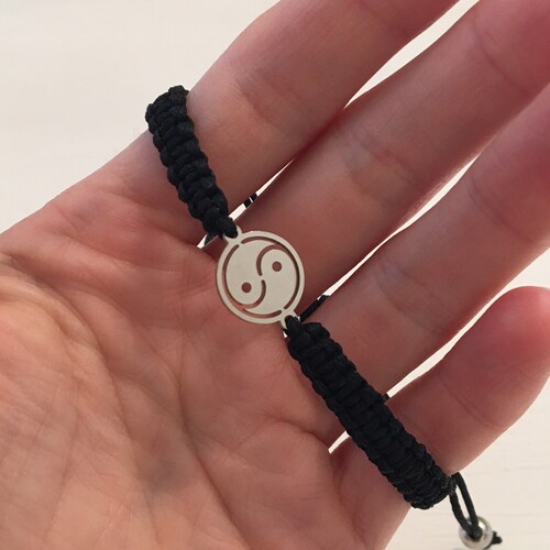 Yin Yang Bracelet Ying Yang Hemp Bracelet Yin Yang Black - Etsy
