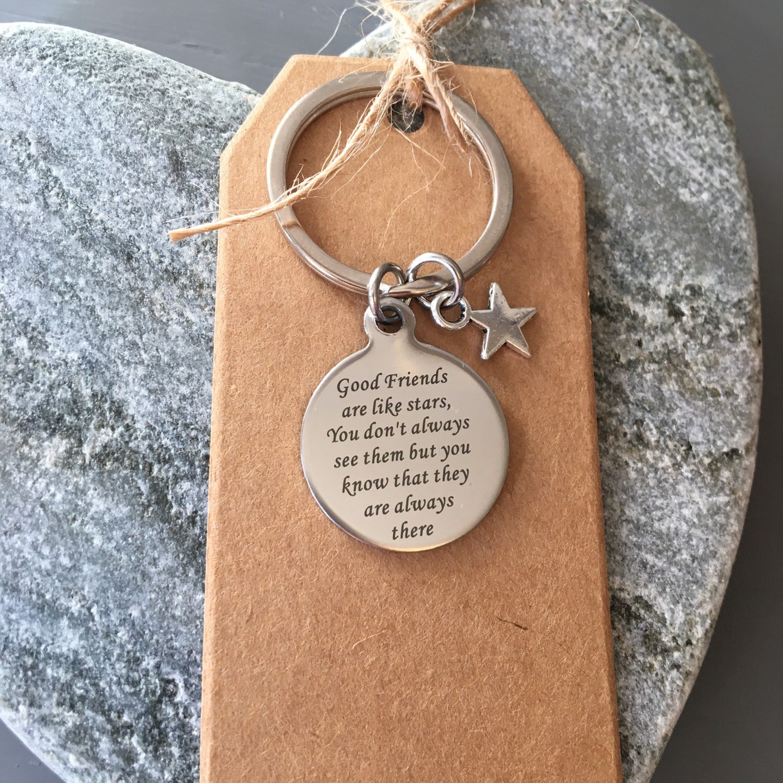 Good Friends Are Like Stars Keyring | Etsy UK