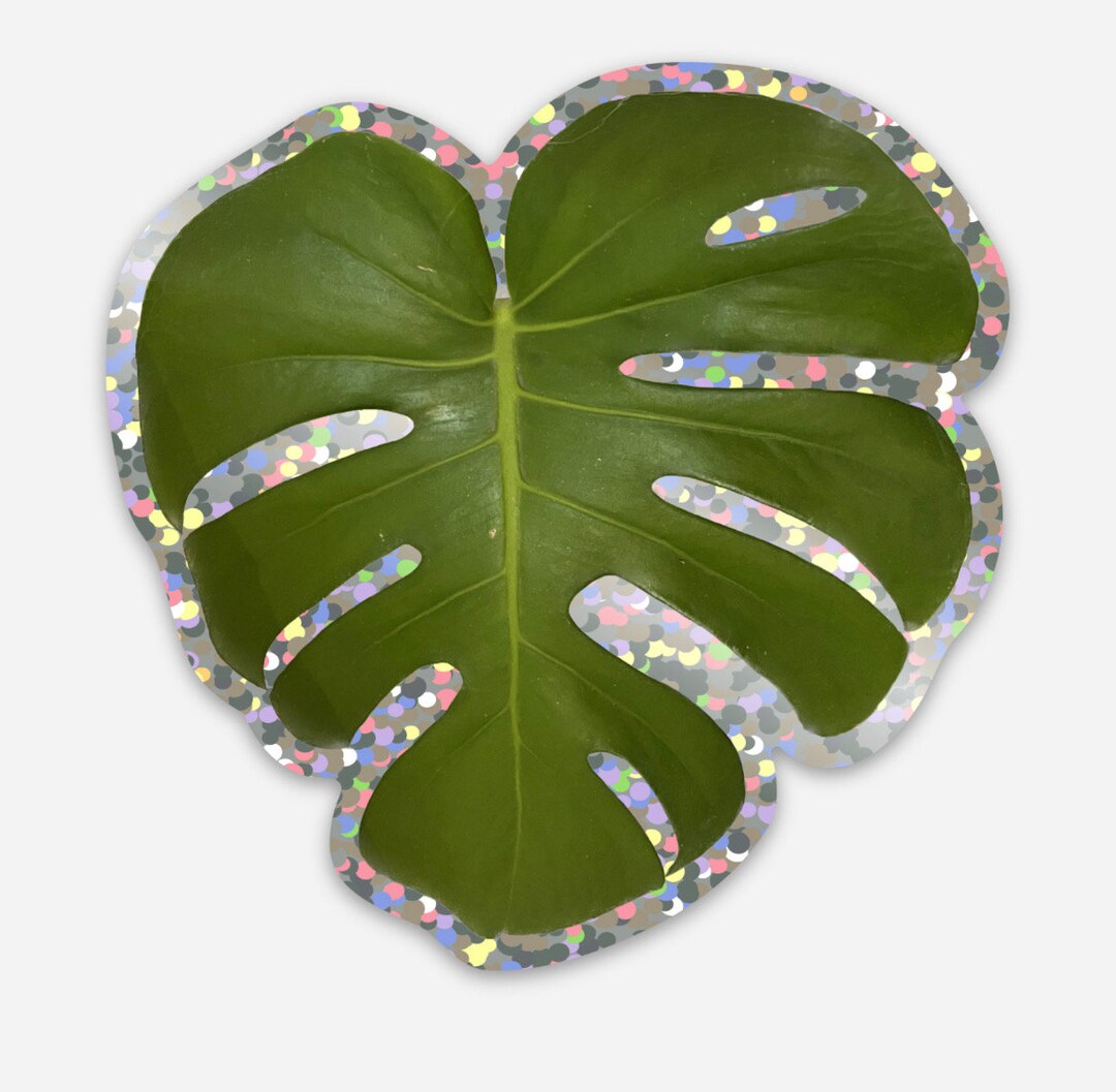 Monstera Glitter Sticker - Etsy