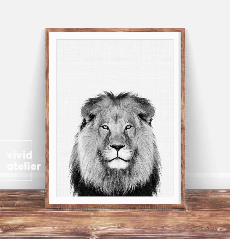 Lion Print Animal Print Nursery Wall Art Nursery Prints | Etsy
