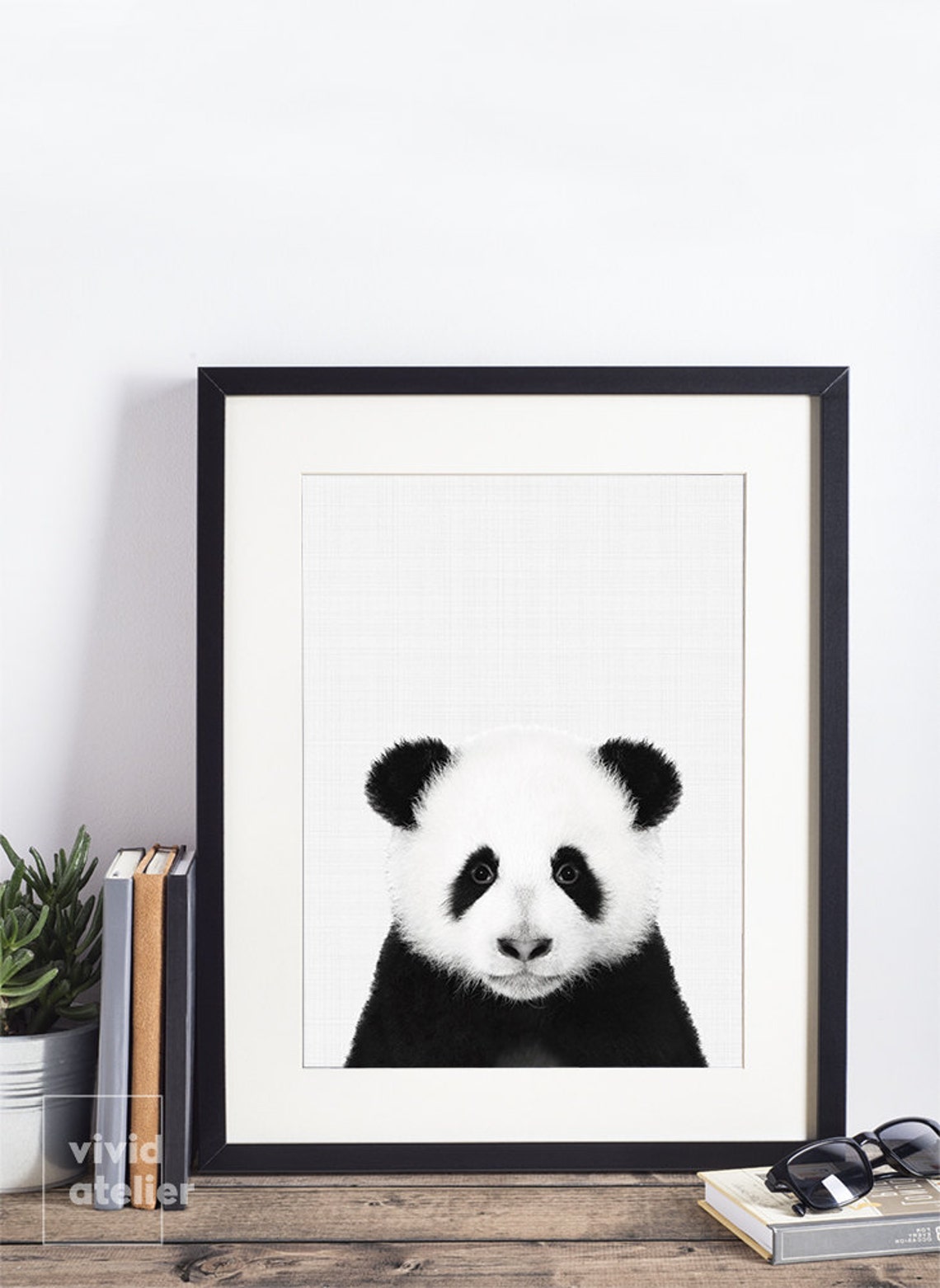 Panda Print Baby Animal Prints Kids Wall Art Poster Black | Etsy