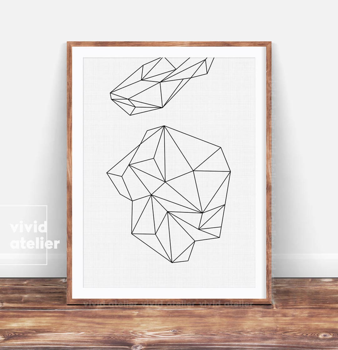 Black and White Print, Shape Print, Geometric Black Print, Trending ...