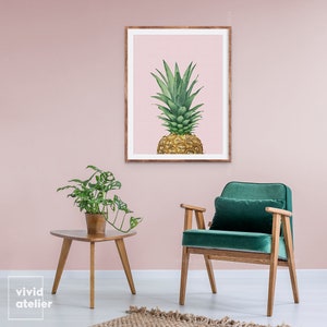 Tropical Decor, Pineapple Print, Pineapple Wall Art, Printable Art ...