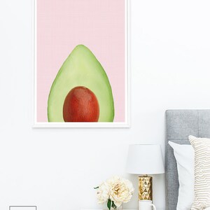 Avocado Print, Kitchen Decor, Tropical Wall Print, Modern Minimalist ...