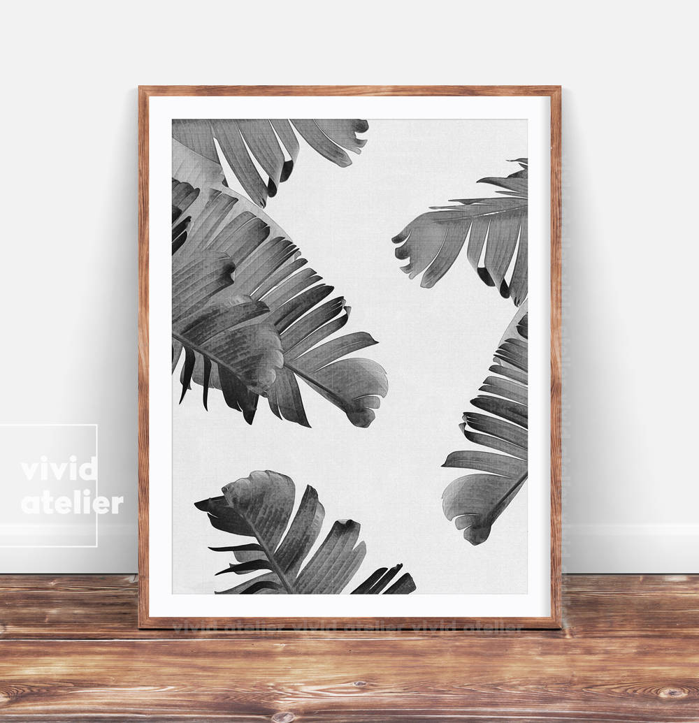 Black and White Tropical Print Tropical Printable Art | Etsy