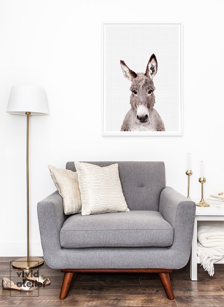 Donkey Print Nursery Decor Nursery Wall Art Woodlands | Etsy