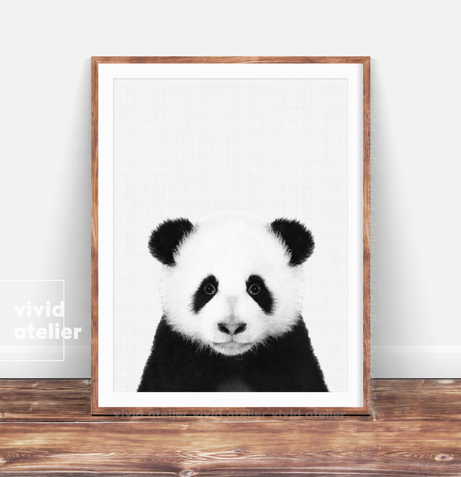 Panda Print Baby Animal Prints Kids Wall Art Poster Black | Etsy