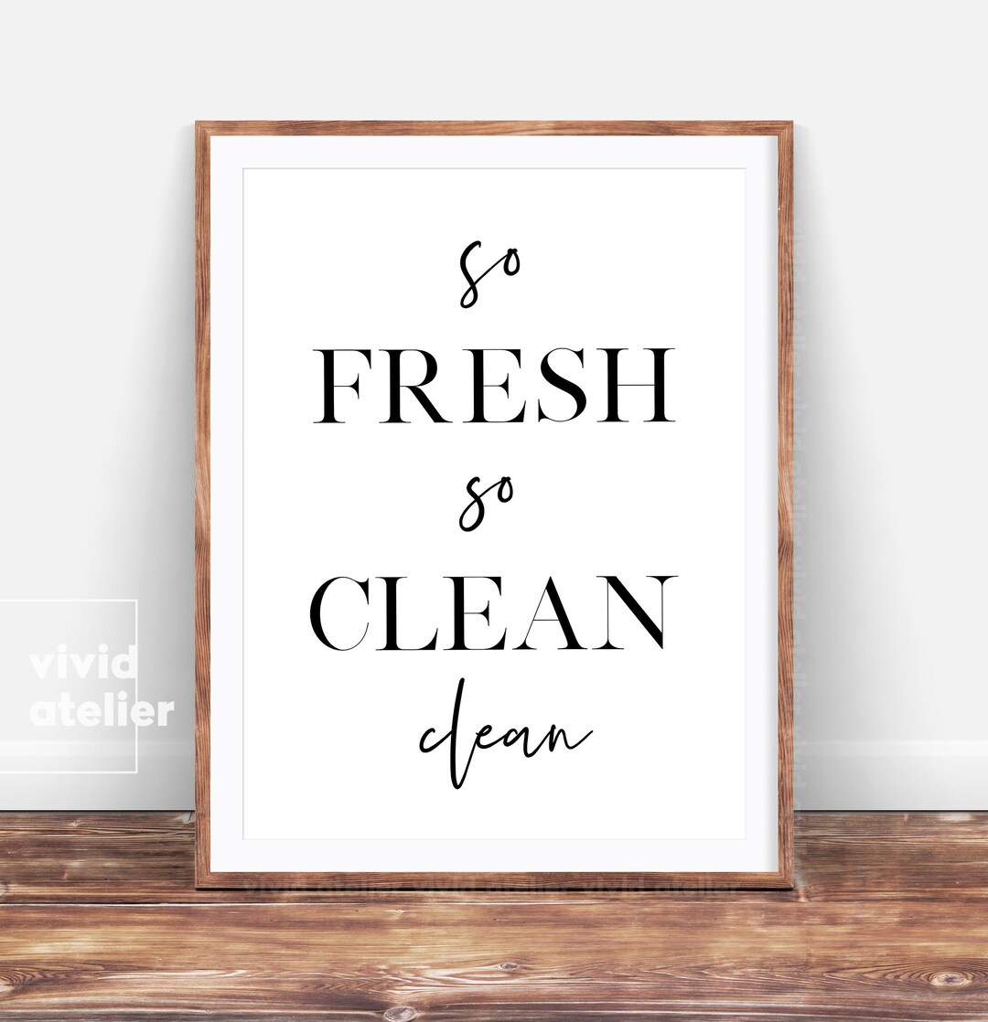 Bathroom Wall Decor so Fresh so Clean Print Bathroom Decor - Etsy