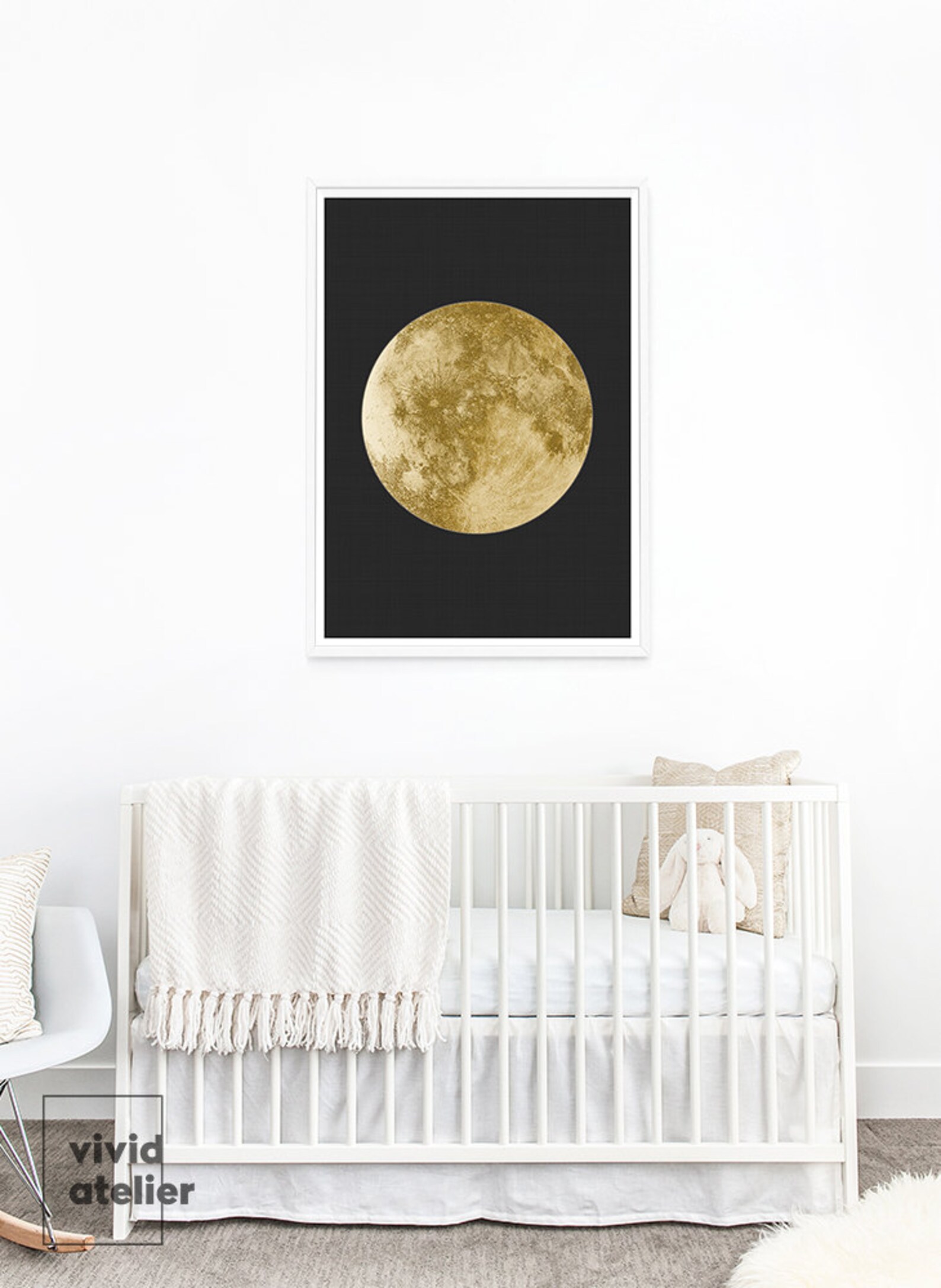 Gold Moon Print Moon Phases Wall Art Moon Poster Gold Moon - Etsy