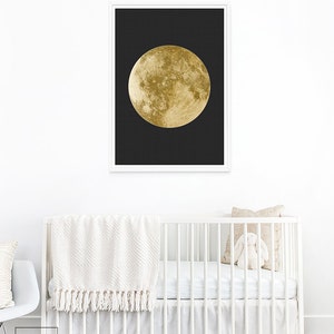 Gold Moon Print, Moon Phases Wall Art, Moon Poster, Gold Moon Decor ...