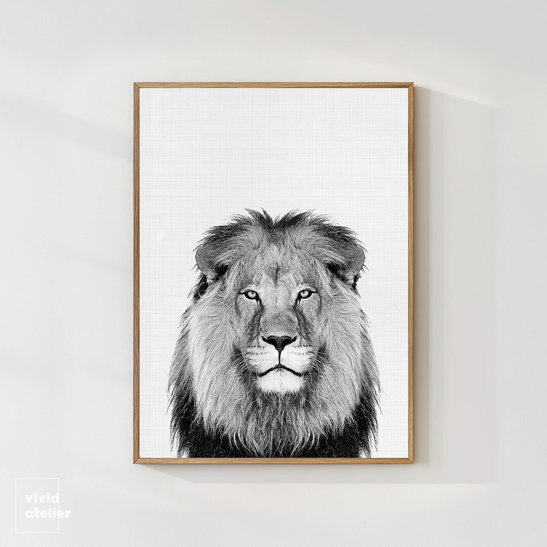 Lion Print, Animal Print, Nursery Wall Art, Nursery Prints, Digital ...