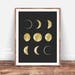 New Moon Phases Print Moon Poster Luna Print Gold Moon Wall | Etsy