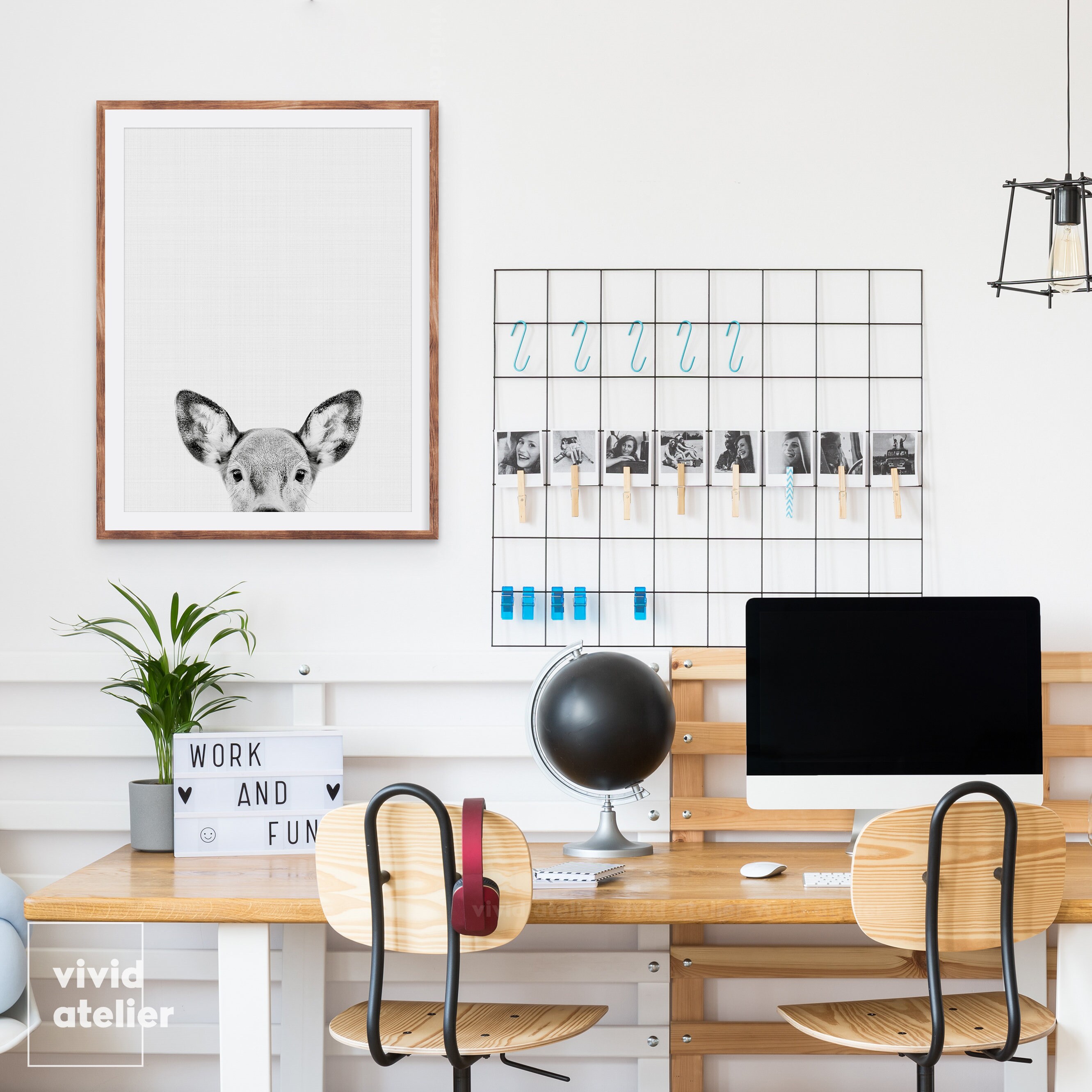 Doe Print Deer Print Woodland Nursery Nursery Wall Art | Etsy