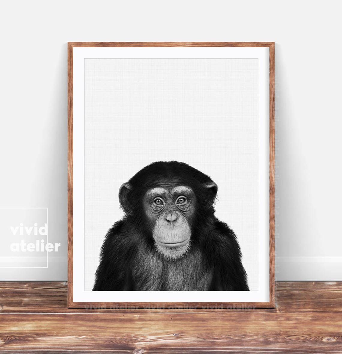 Black and White Monkey Print Nursery Wall Art African | Etsy
