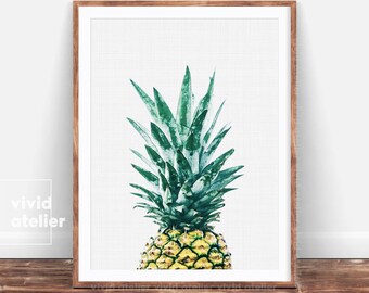 Tropical Decor Pineapple Print Pineapple Wall Art Printable | Etsy