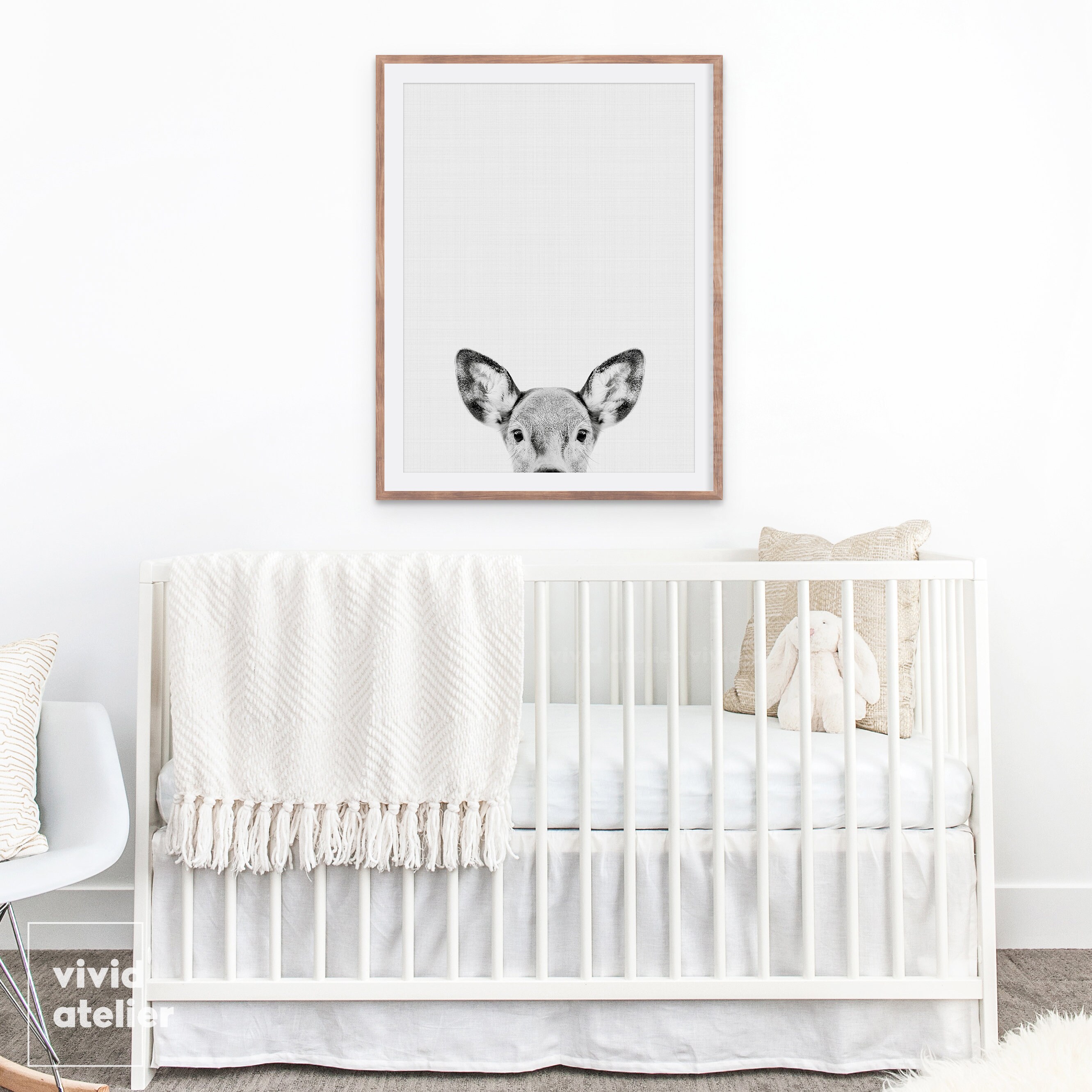 Doe Print Deer Print Woodland Nursery Nursery Wall Art | Etsy
