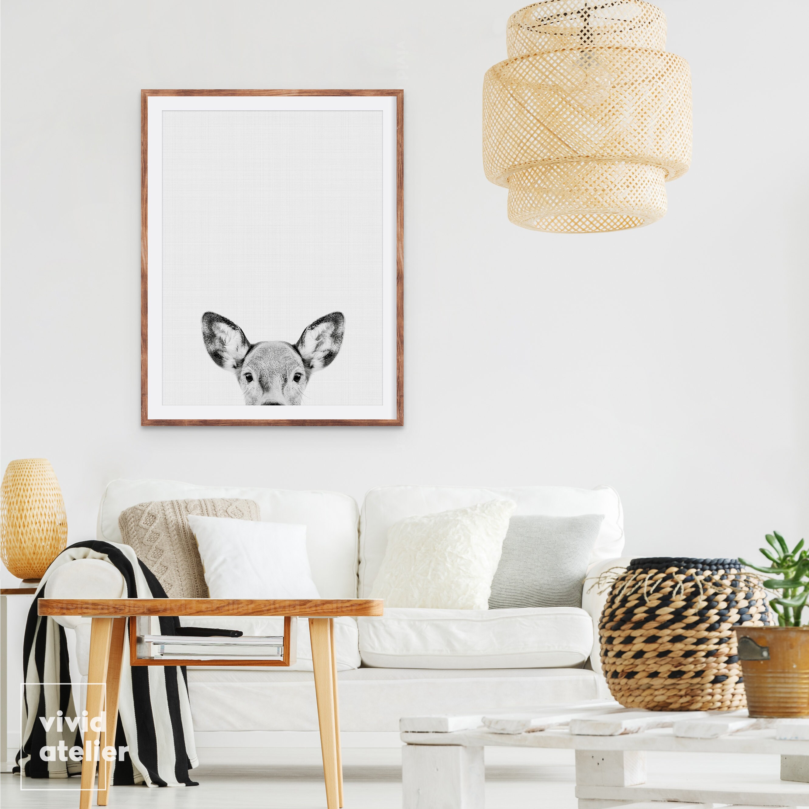 Doe Print Deer Print Woodland Nursery Nursery Wall Art | Etsy