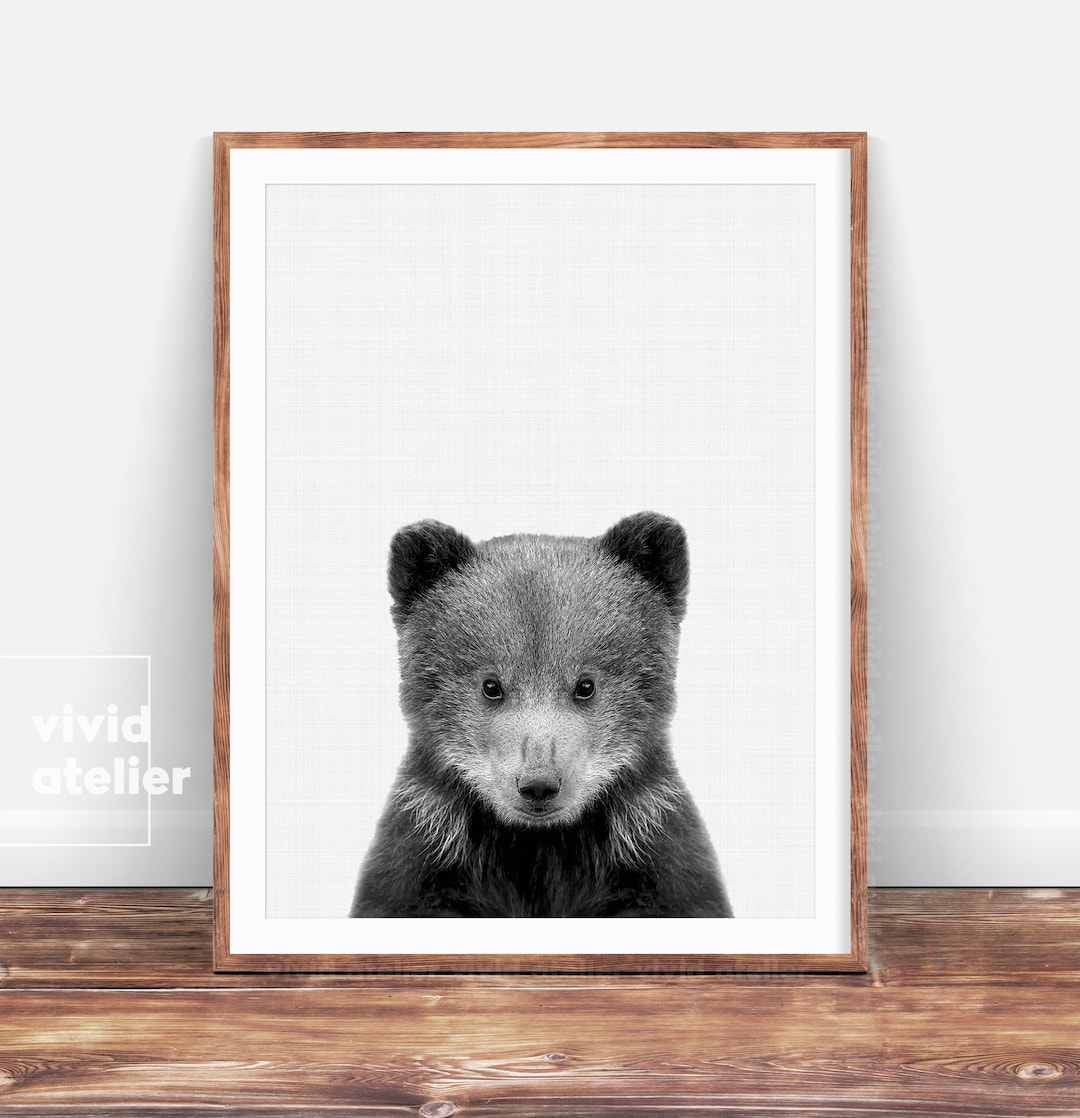 Bear Cub Print, Animal Print, Nursery Wall Art, Nursery Prints, Digital ...