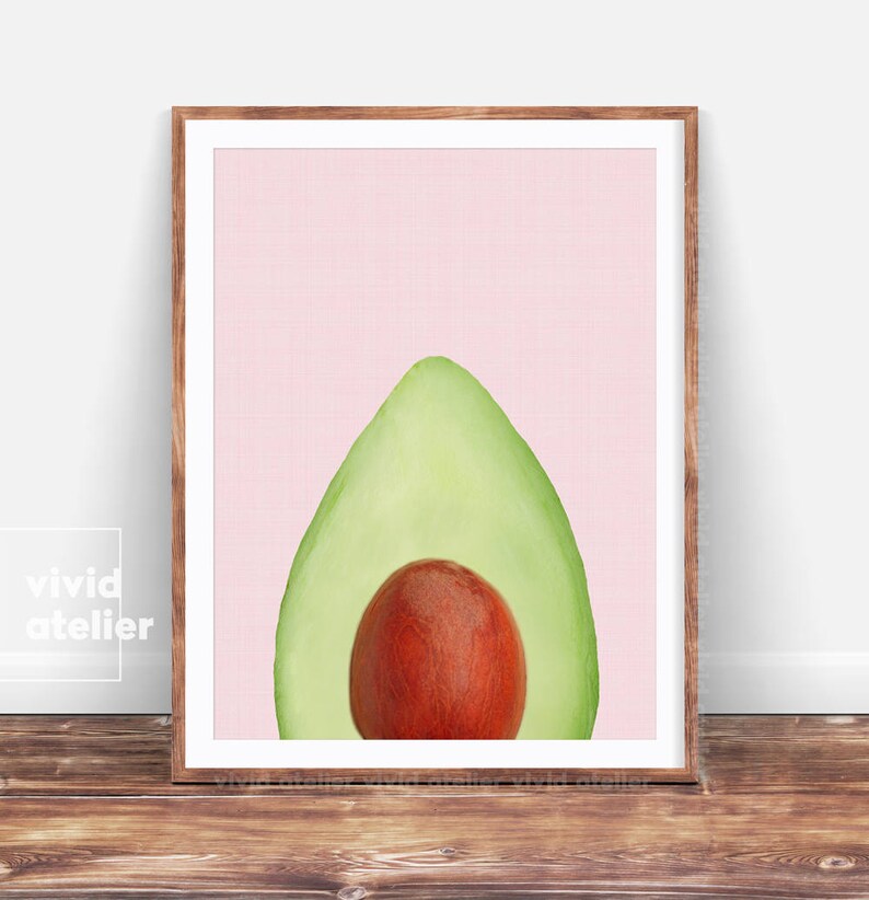 Avocado Print Kitchen Decor Tropical Wall Print Modern - Etsy