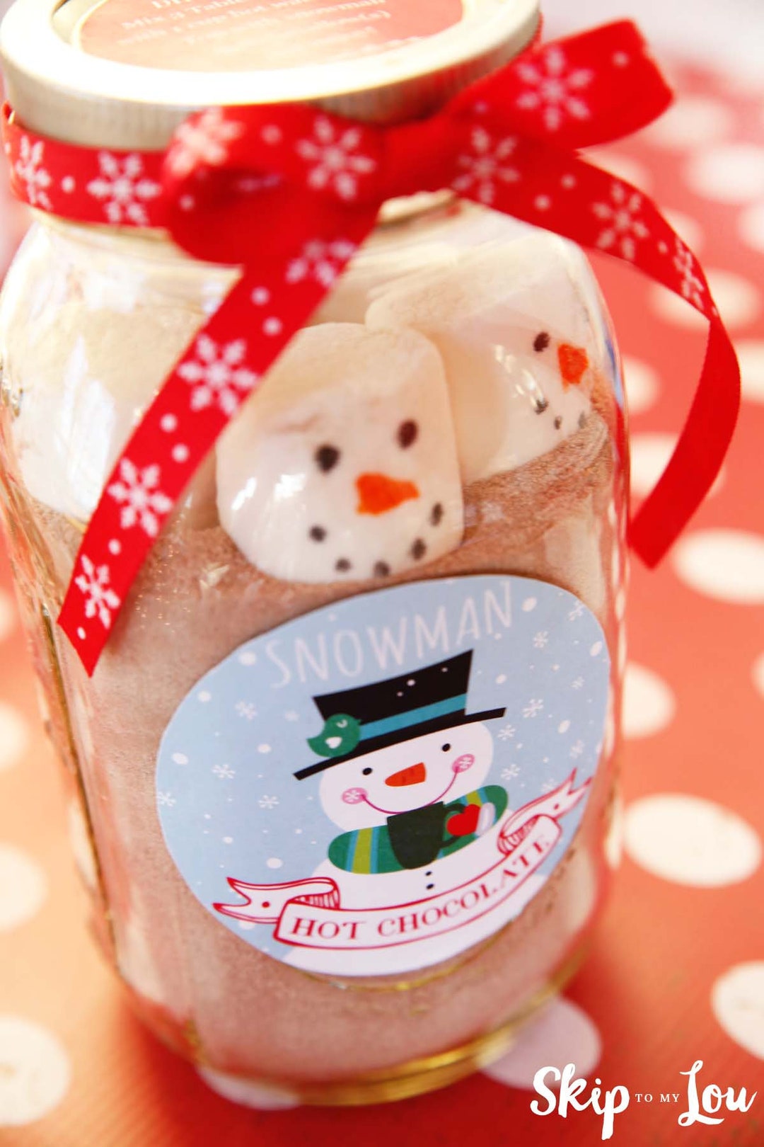 Snowman Hot Chocolate - Jar Label - Etsy