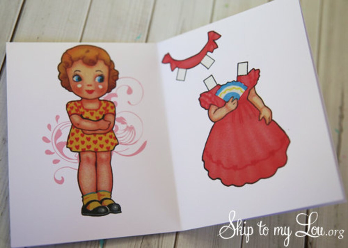 Vintage Paper Doll Valentines Day Card - Etsy