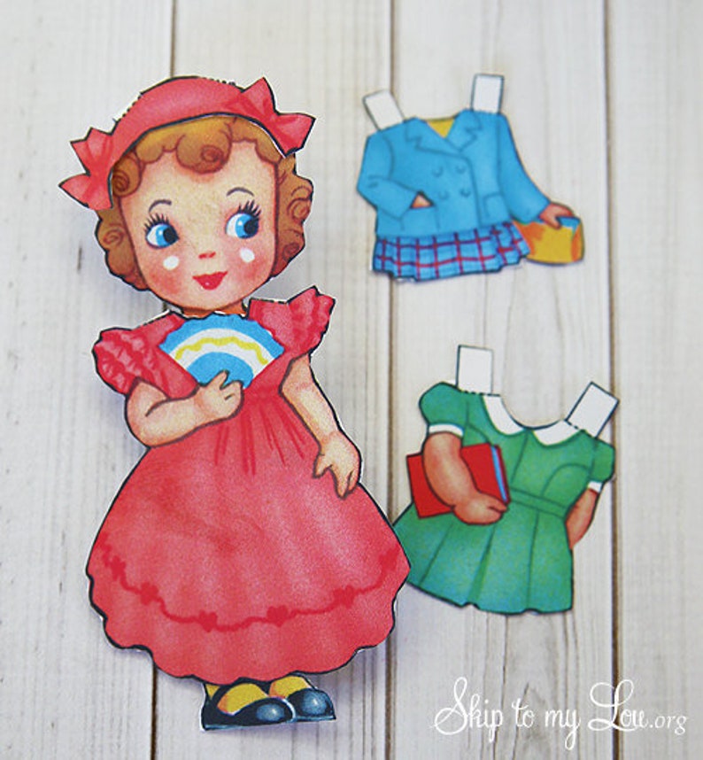 Vintage Paper Doll Valentines Day Card - Etsy